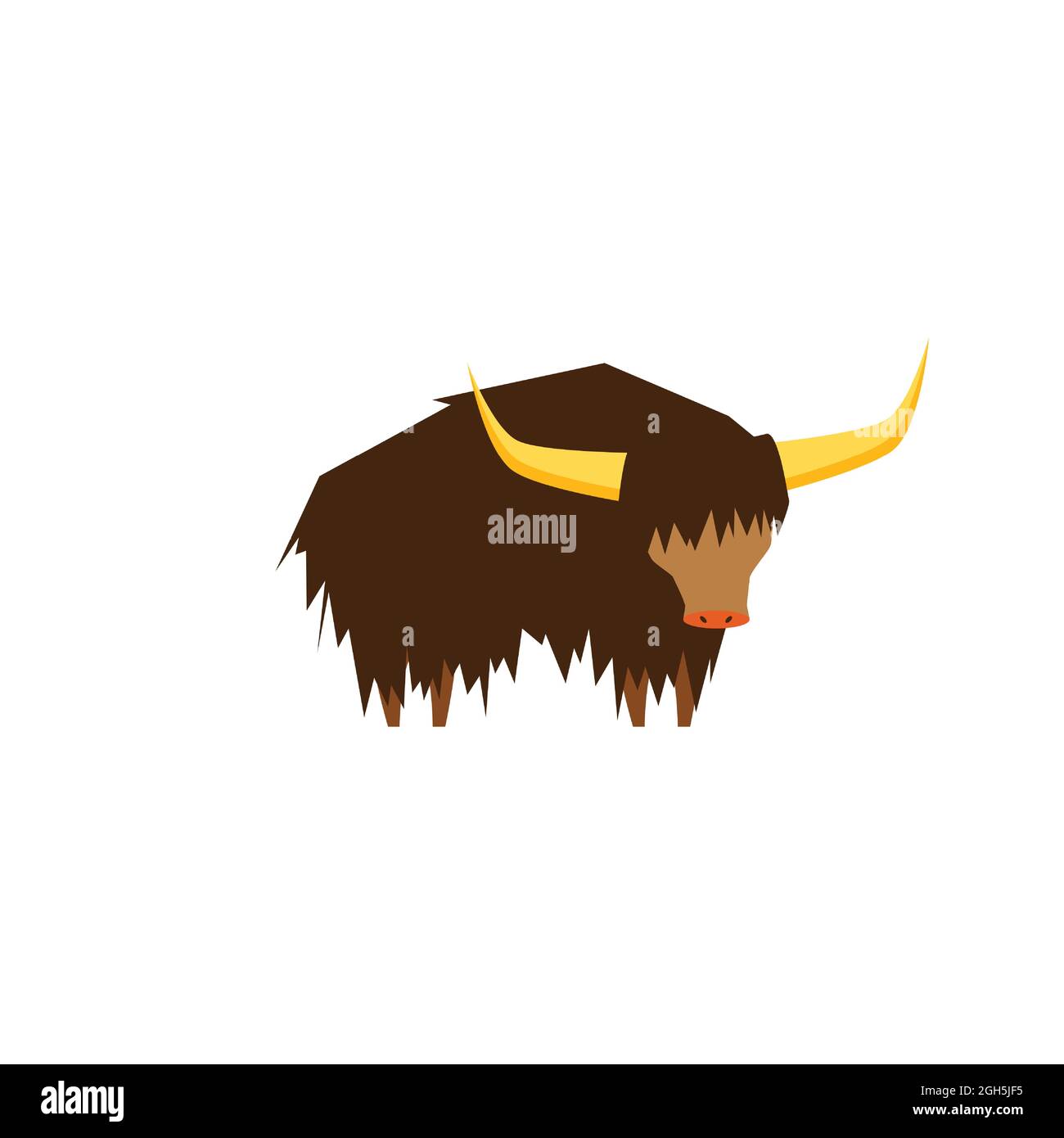 Illustration of a Yak. Logo design. Design emblem and mascot Stock ...