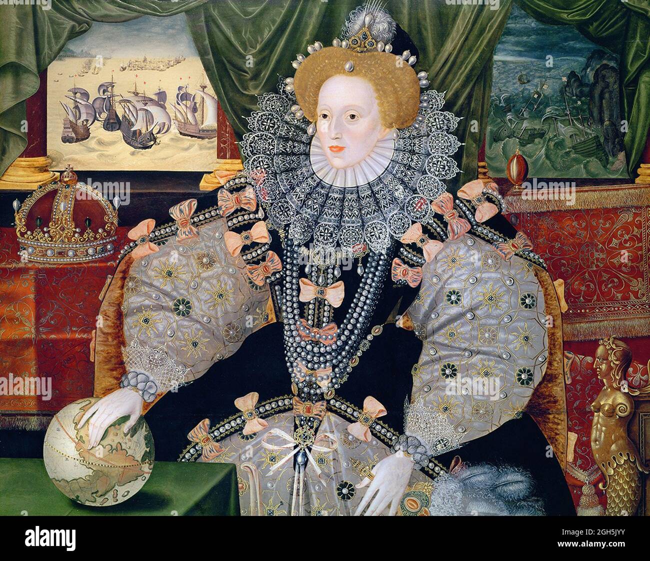 The "Armada Portrait" of Queen Elizabeth I who was Queen of England ...