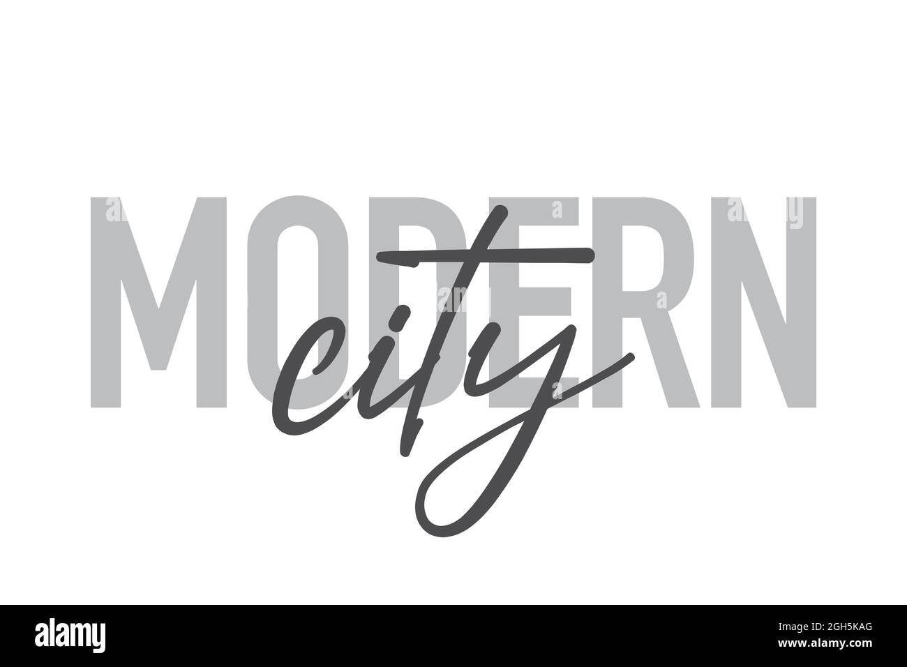 Modern, simple, minimal typographic design of a saying "Modern City" in ...