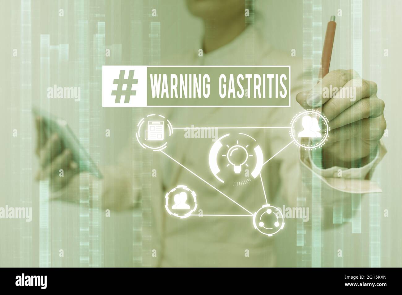 Sign displaying Warning Gastritis. Business idea early advice on ...