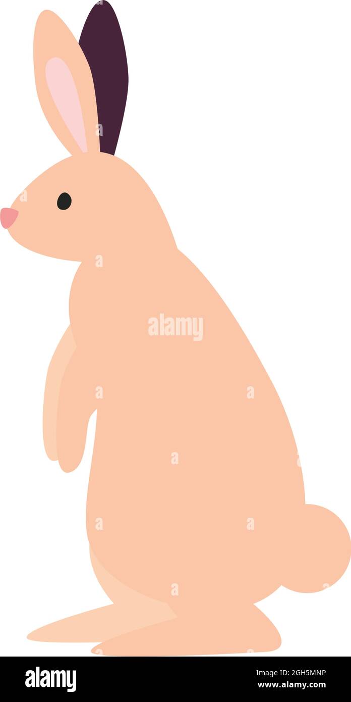 cute pink rabbit standing character Stock Vector Image & Art - Alamy
