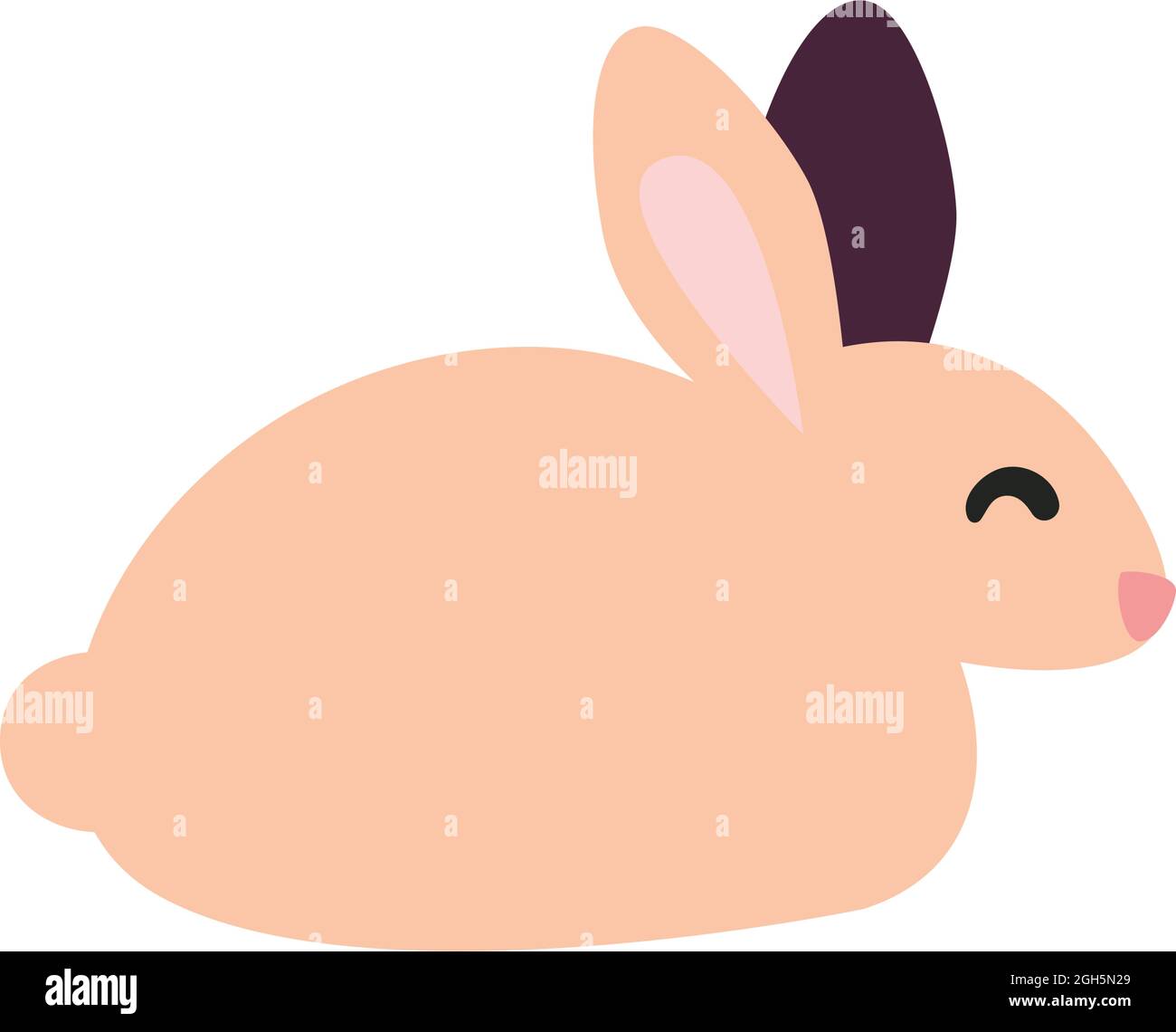 cute pink rabbit sleeping character Stock Vector Image & Art - Alamy