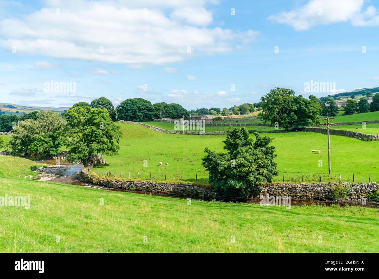 Beautiful rural landscape in Yorkshire Dales around Hawes, North ...