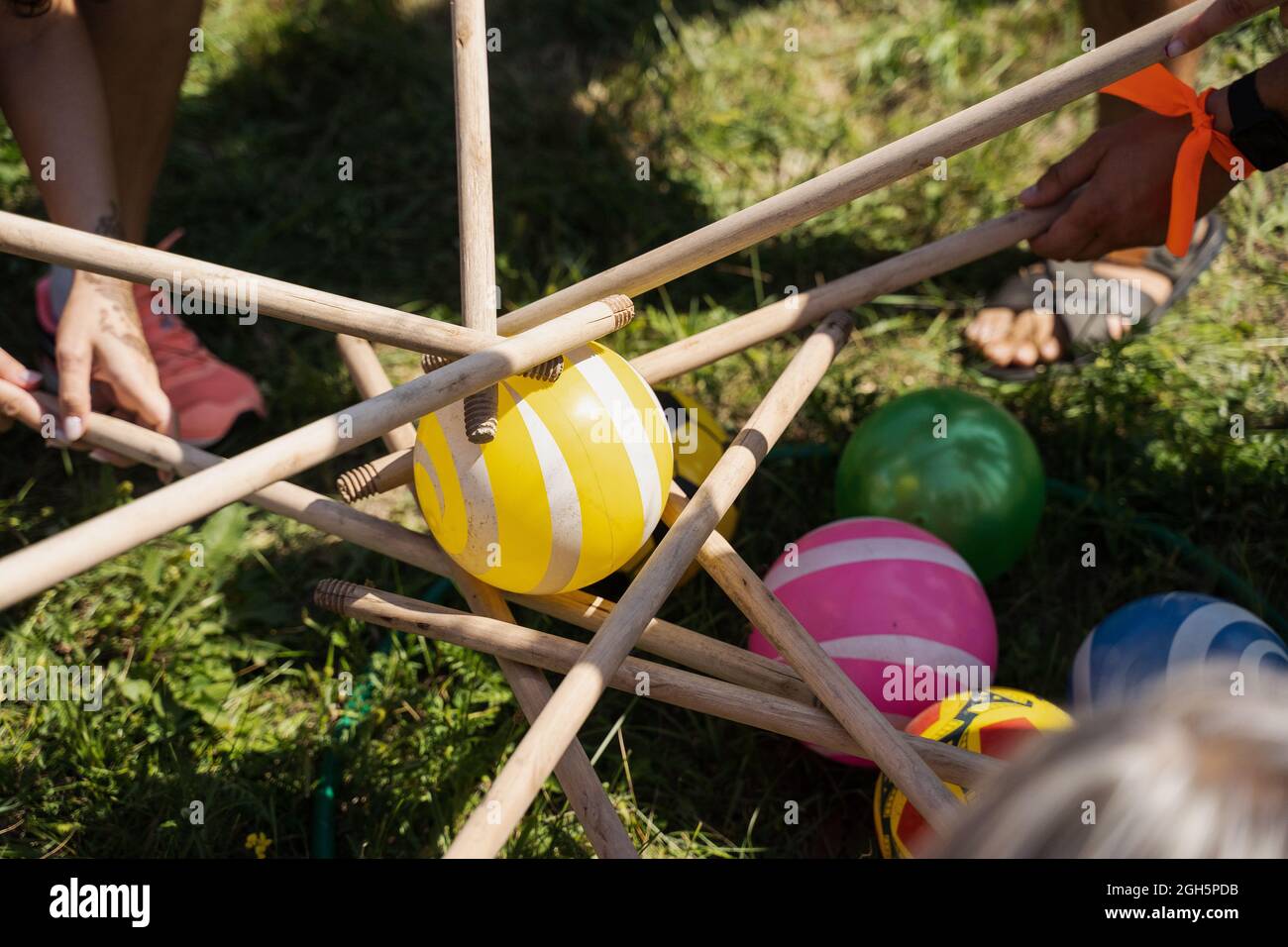 Teambuilding game for group of people for getting team spirit and ...