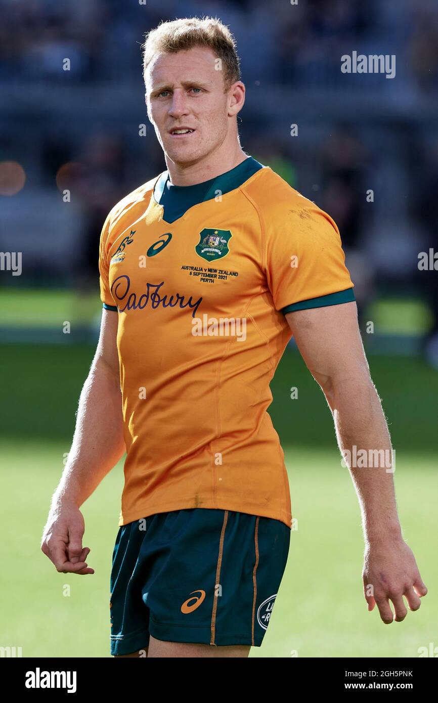 Perth, Australia, 5 September, 2021. Reece Hodge of the Wallabies after ...