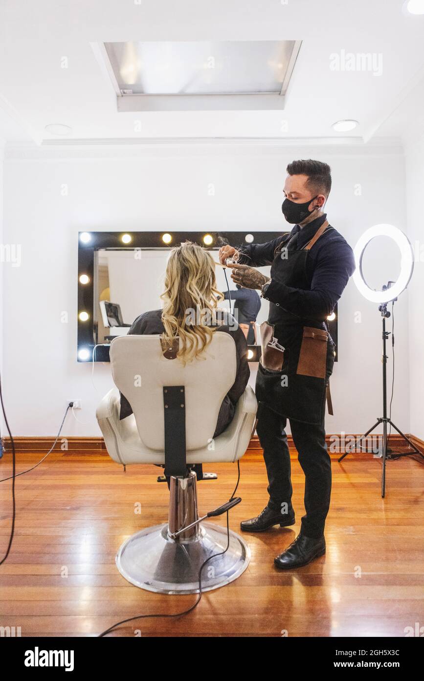 Male Hair Stylist At Work