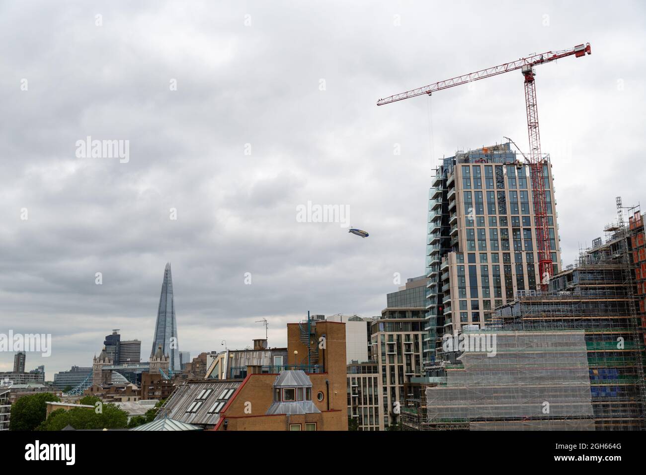 Good Year blimp over London Stock Photo - Alamy