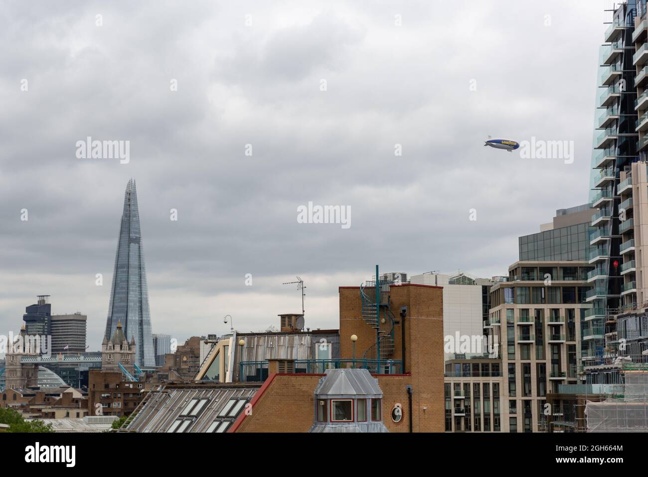 Good Year blimp over London Stock Photo - Alamy