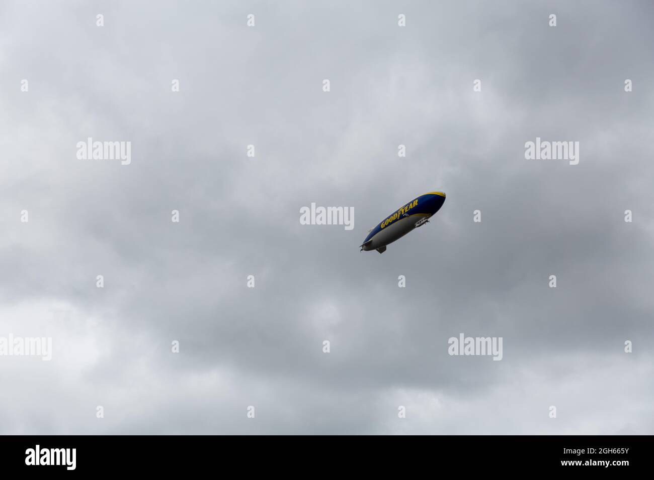 Good Year blimp over London Stock Photo - Alamy
