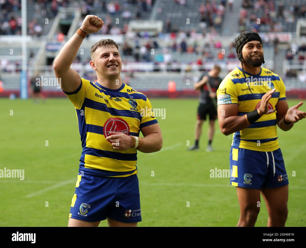 Warrington Wolves George Williams celebrates after the Betfred Super ...