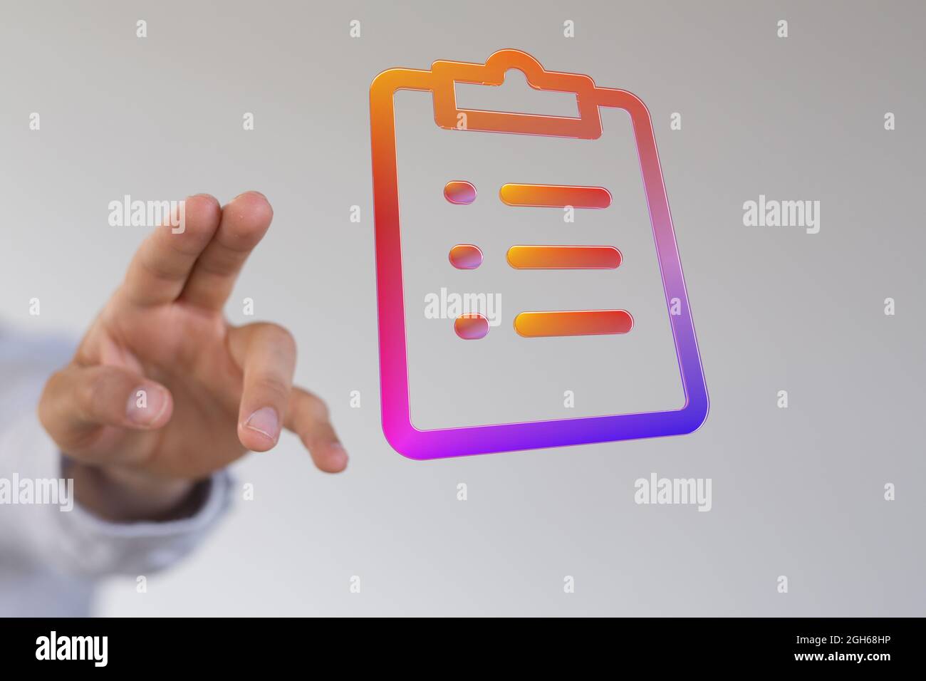An illustration of a colorful digital checklist Stock Photo - Alamy