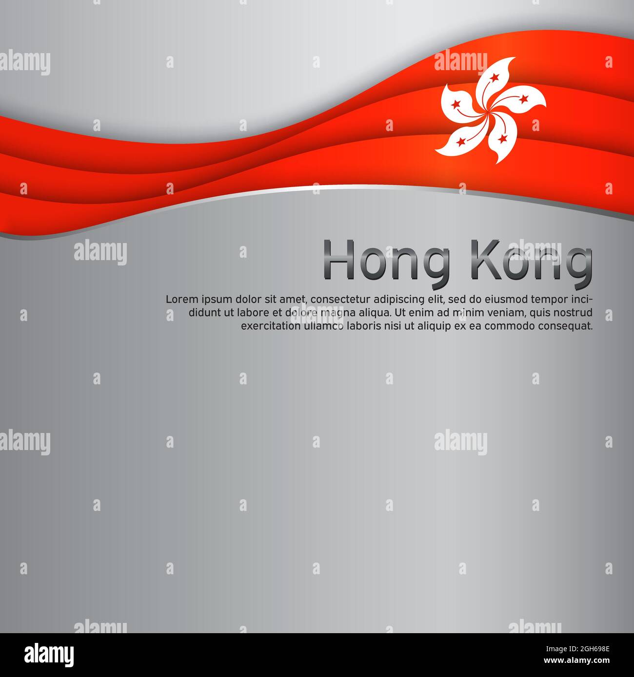 Abstract waving hong kong flag. Creative metal background for the ...