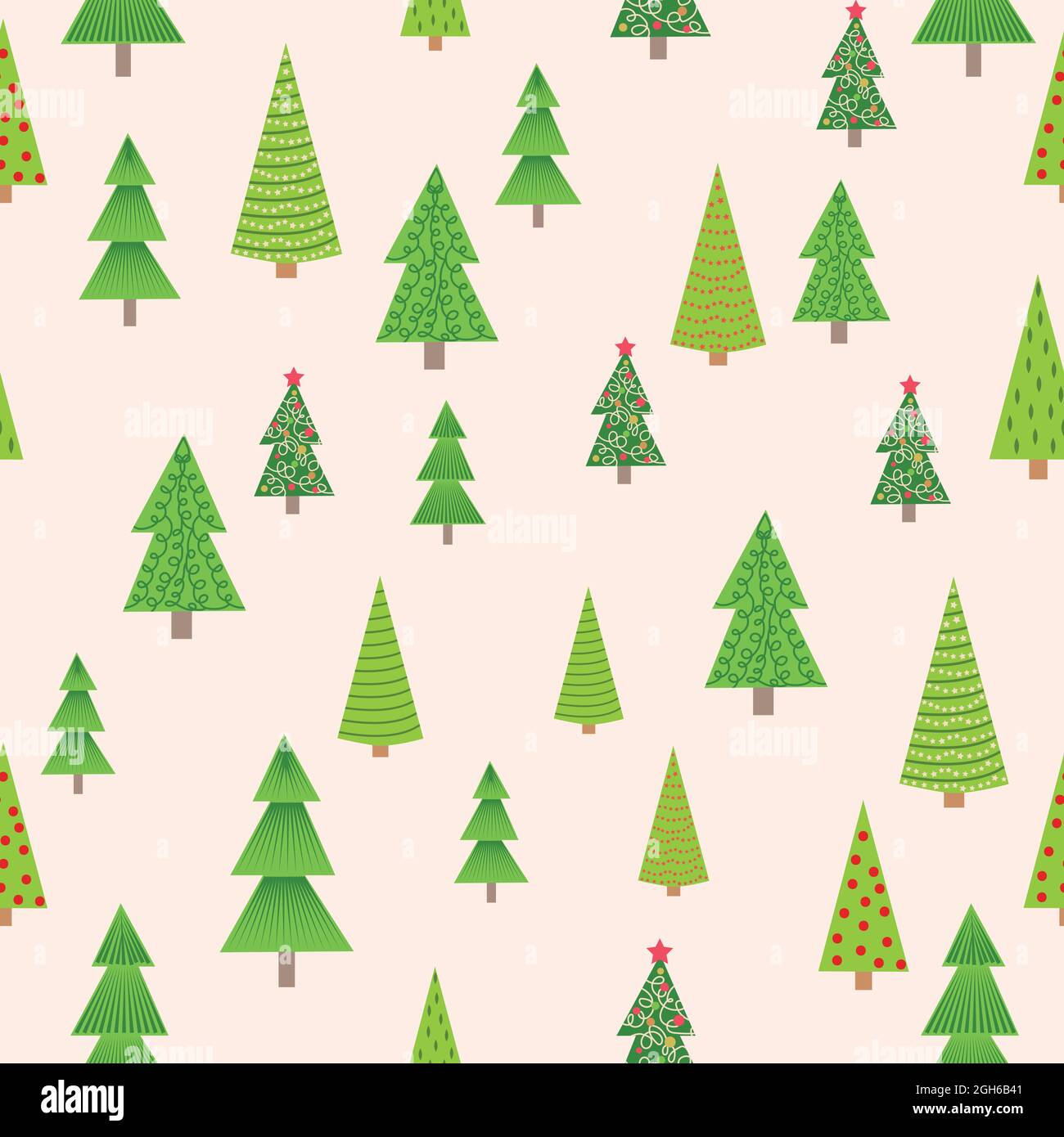 Christmas seamless pattern with Christmas trees of different sizes ...