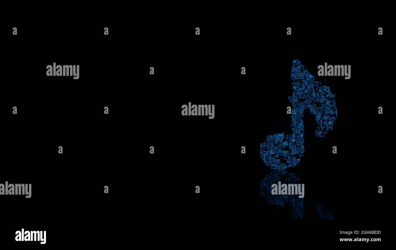 3d rendering various blue wire glowing mechanical parts in shape of ...