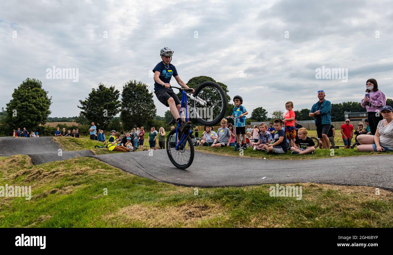 Ormiston, East Lothian, Scotland, UK, 5th September 2021. Pump track ...