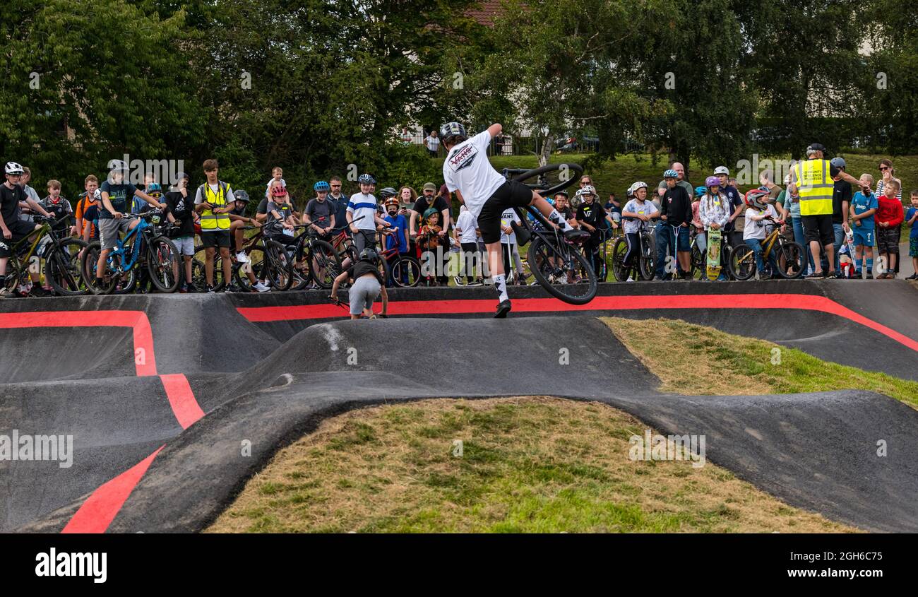 Ormiston, East Lothian, Scotland, UK, 5th September 2021. Pump track ...
