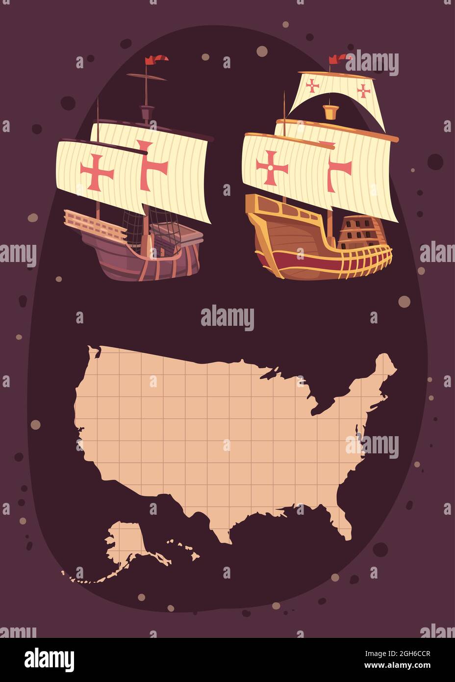 columbus day set icons and map Stock Vector Image & Art - Alamy