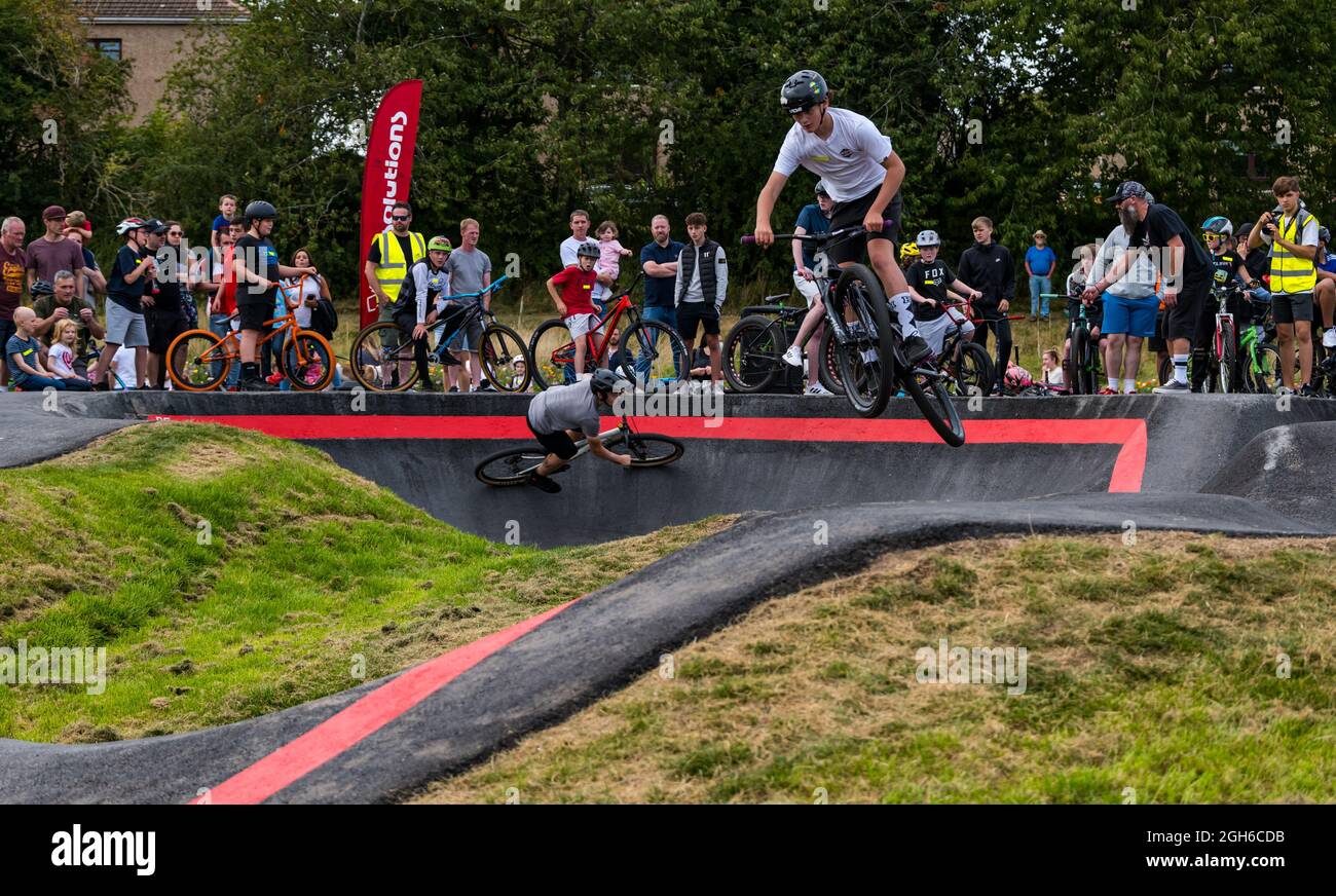 Ormiston, East Lothian, Scotland, UK, 5th September 2021. Pump track ...