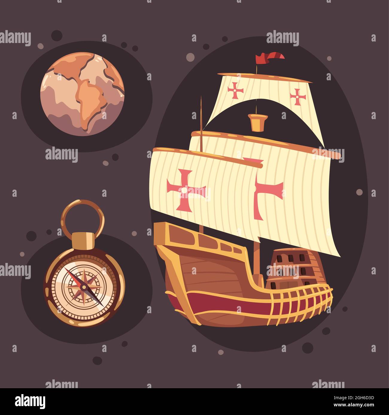 Vintage compass christopher columbus Stock Vector Images - Alamy