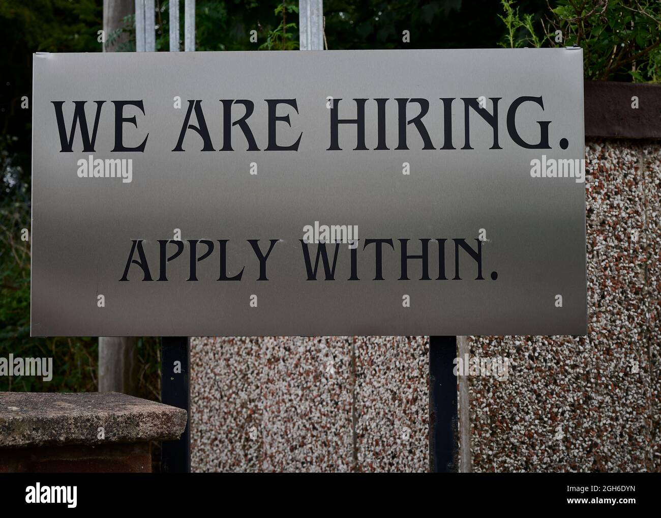 Sign advertising job vacancies,UK Stock Photo - Alamy