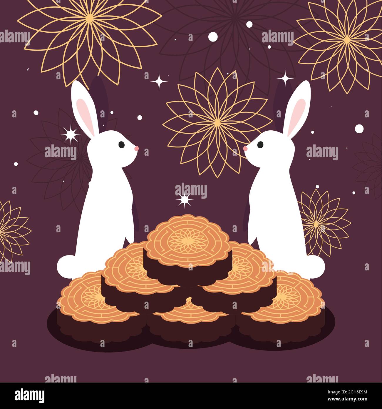 Rabbits in night Stock Vector Images - Alamy