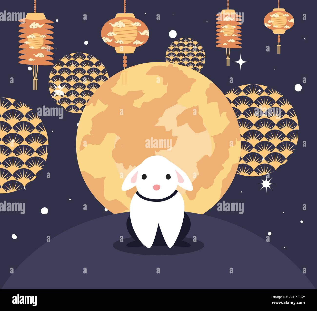 rabbit in mid autumn celebration Stock Vector Image & Art - Alamy