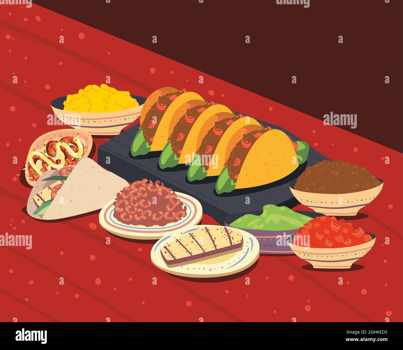 Ground beef tacos Stock Vector Images - Alamy
