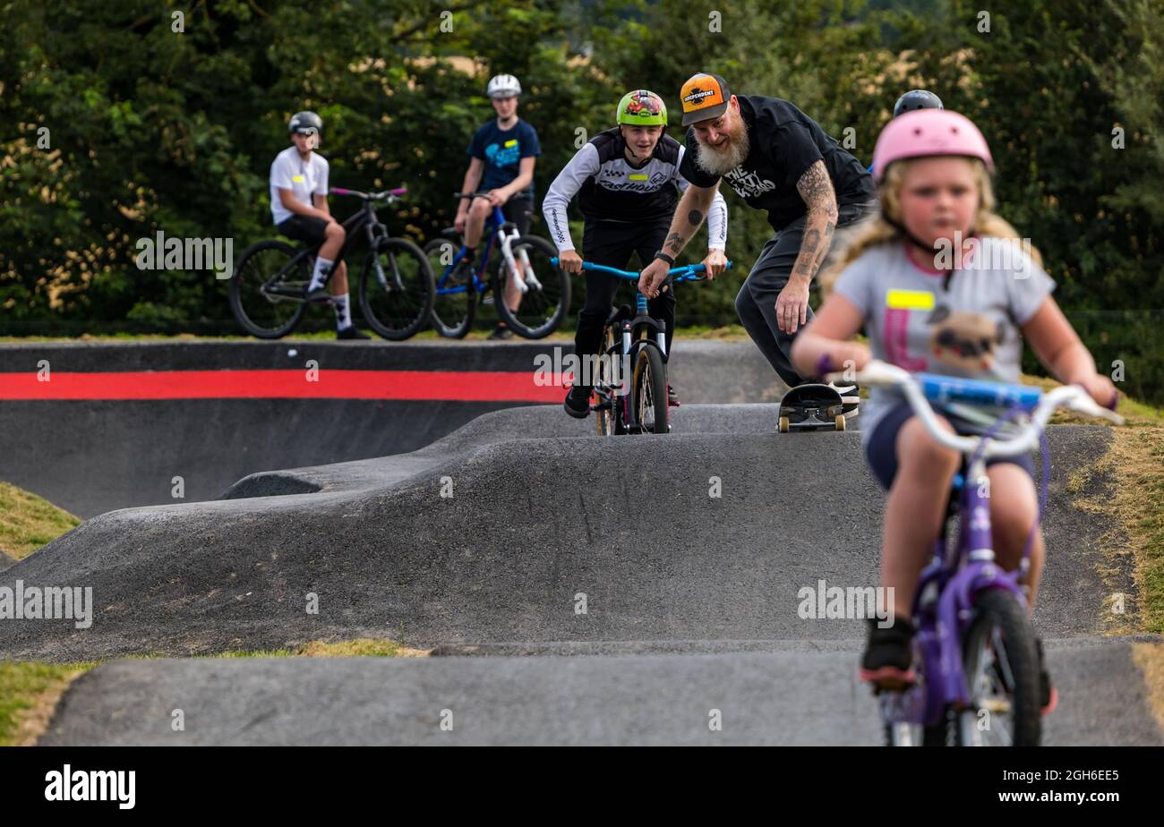 Ormiston, East Lothian, Scotland, UK, 5th September 2021. Pump track ...