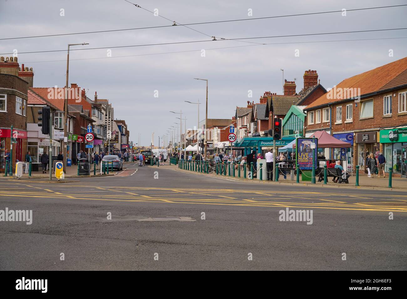 Victoria Road West shopping street,Cleveleys,Lancashire,UK Stock Photo ...