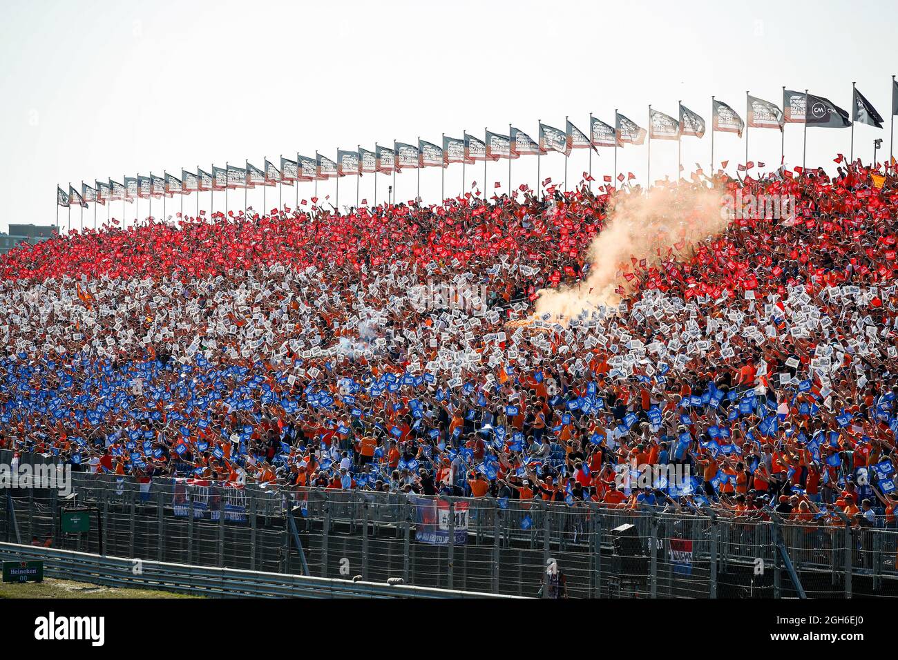 Fans in the grandstands, gradins, during the Formula 1 Heineken Dutch ...