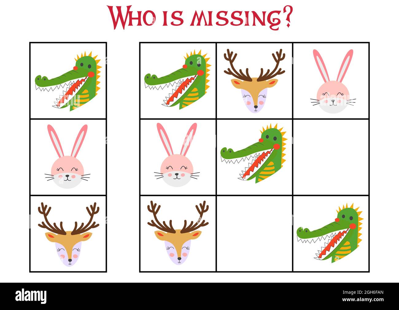 Sudoku game for children with pictures. Kids activity sheet. cute ...