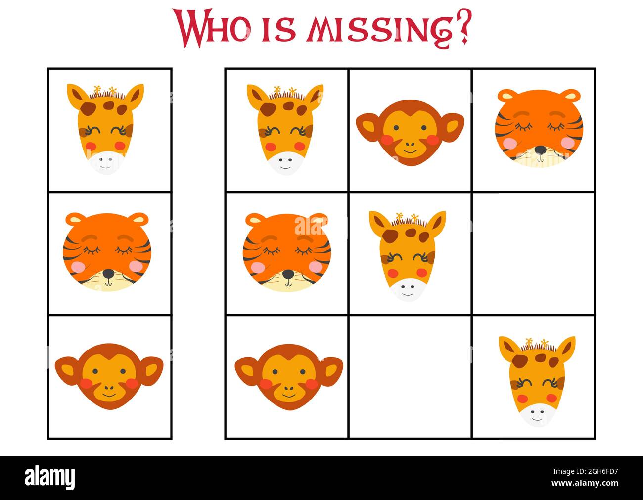 Sudoku game for children with pictures. Kids activity sheet. cute ...