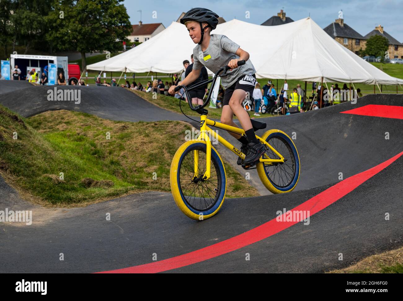 Ormiston, East Lothian, Scotland, UK, 5th September 2021. Pump track ...