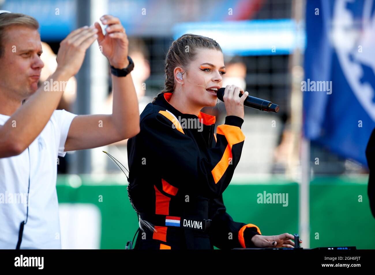 Zandvoort, Netherlands. 5th Sep, 2021. Singer Davina Michelle performs ...