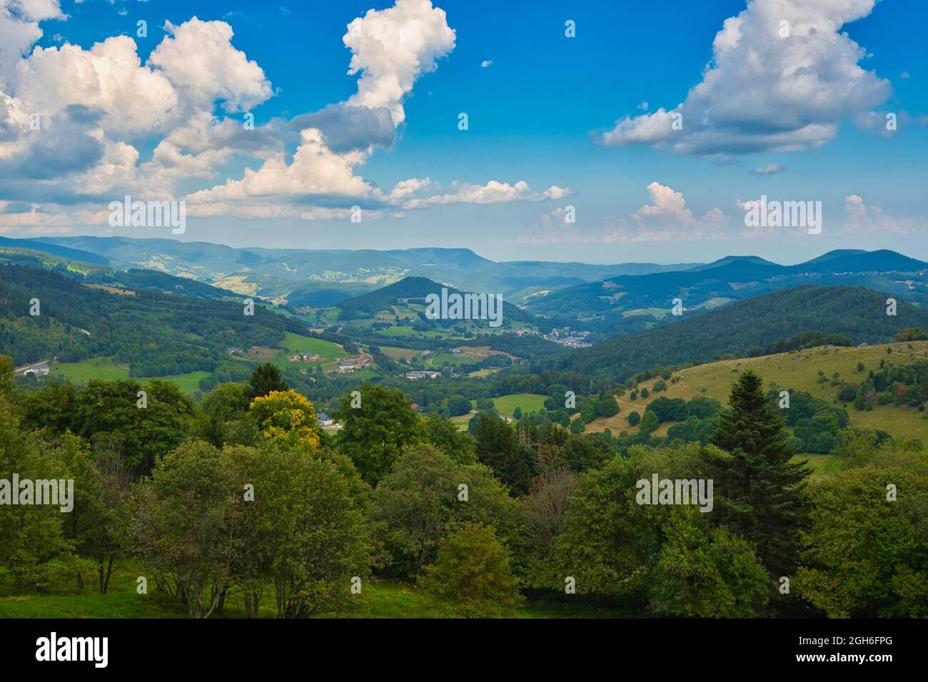 beautiful landscape in the heights of the vosges mountains in france ...