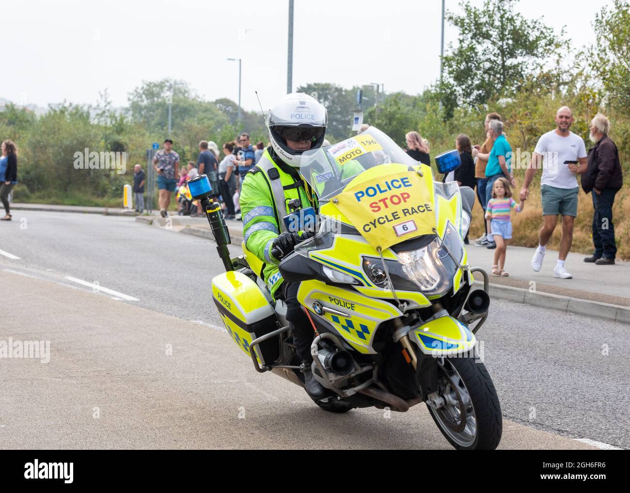 Police Motorbikes acting as a rolling roadblock during The Tour Of ...