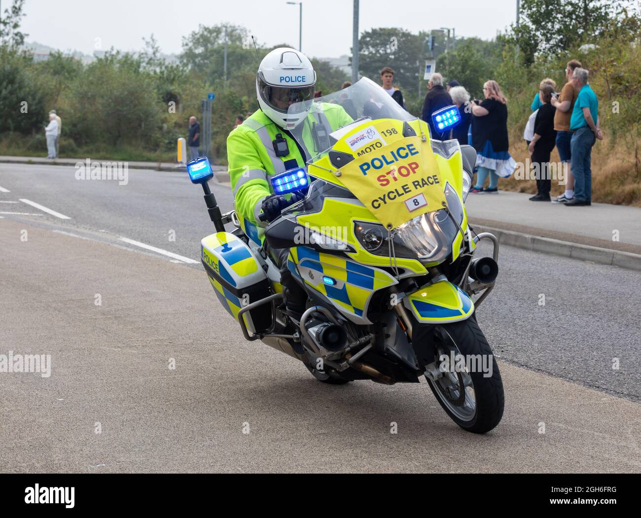 Police Motorbikes acting as a rolling roadblock during The Tour Of ...