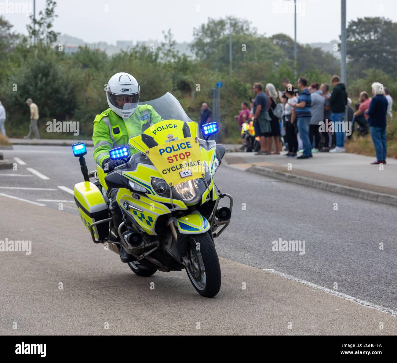 Police Motorbikes acting as a rolling roadblock during The Tour Of ...