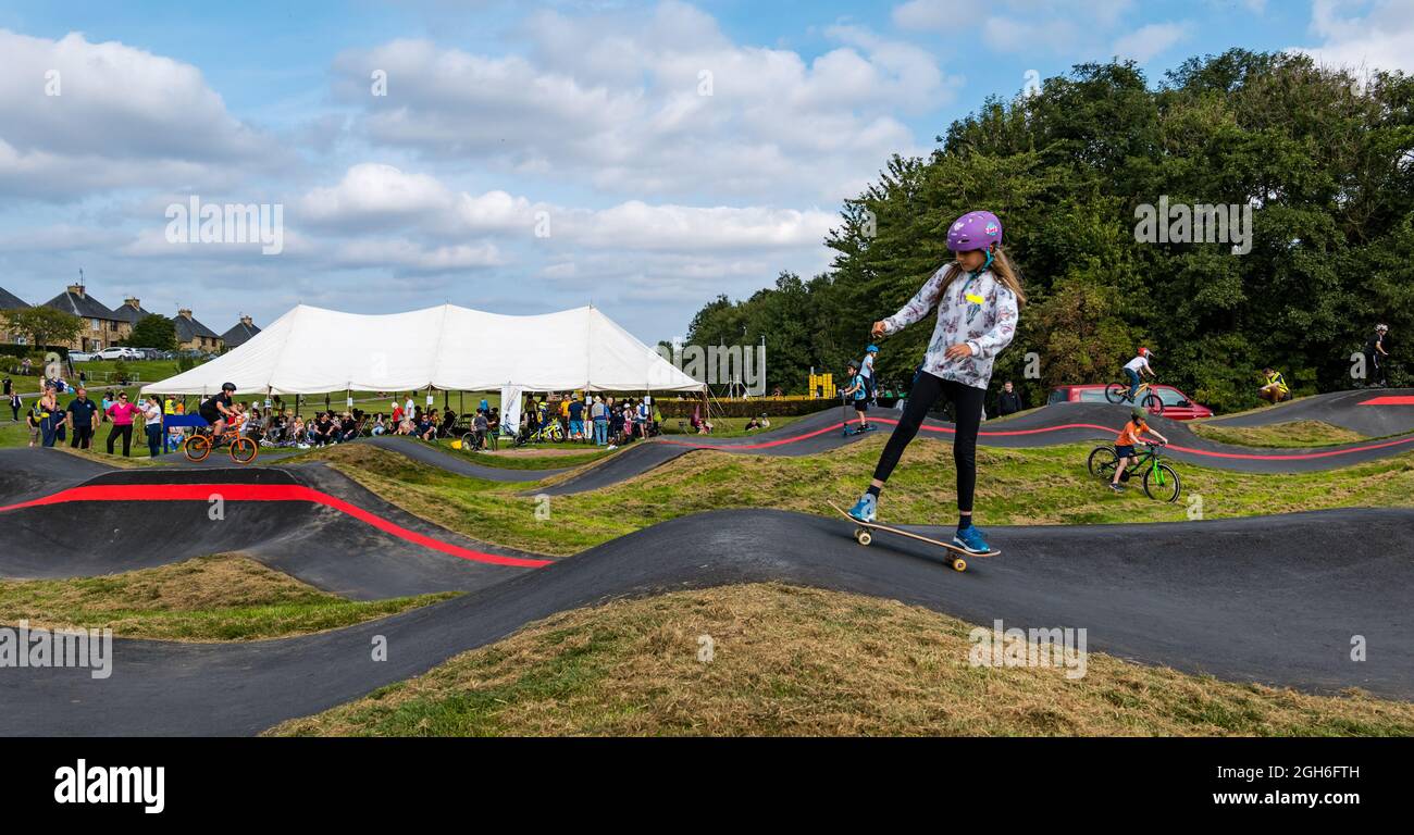 Ormiston, East Lothian, Scotland, UK, 5th September 2021. Pump track ...