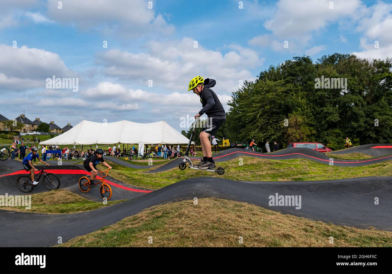 Ormiston, East Lothian, Scotland, UK, 5th September 2021. Pump track ...