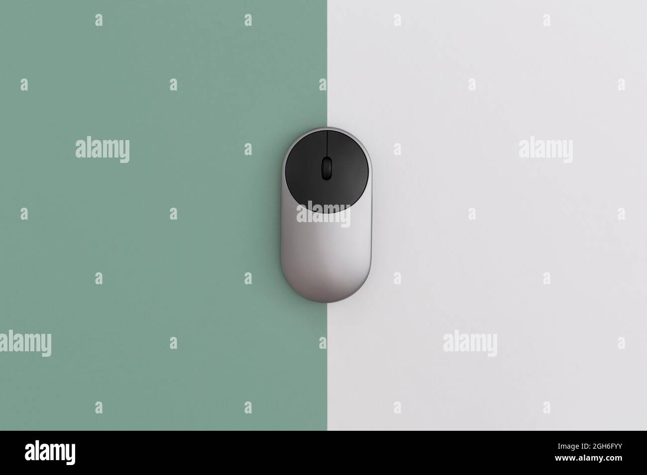 Wireless computer mouse on color background, technology concept Stock ...