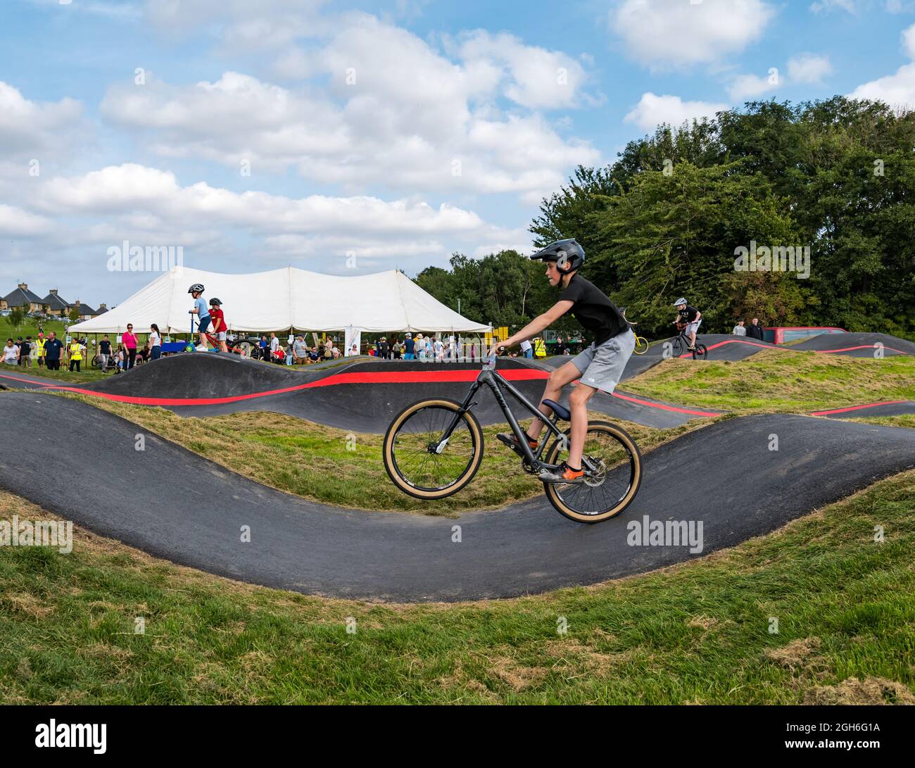 Ormiston, East Lothian, Scotland, UK, 5th September 2021. Pump track ...