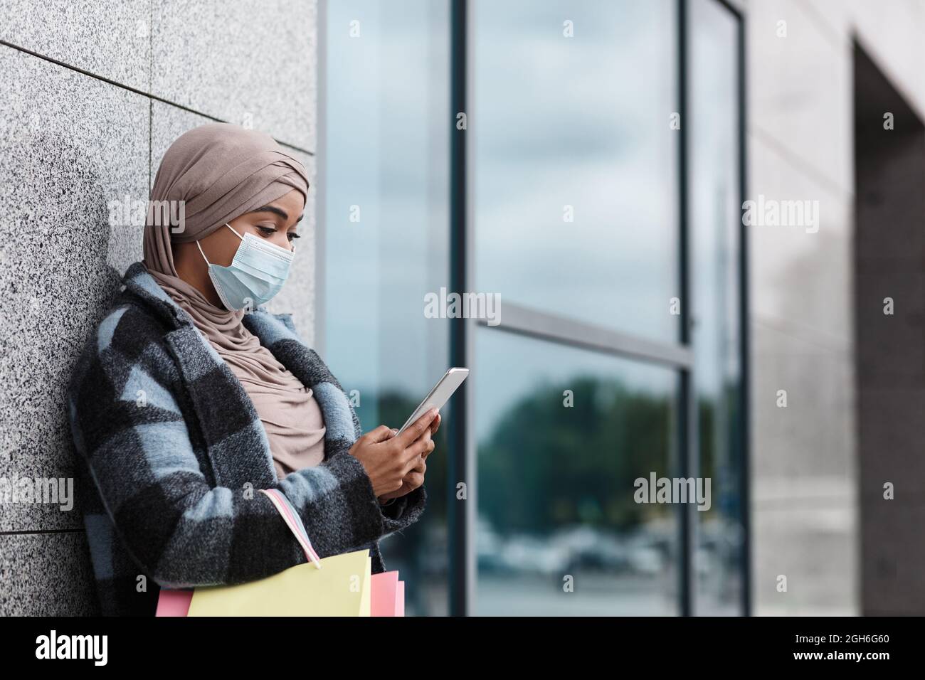 Social distance, new normal, be safety from covid-19 virus, shopping in ...