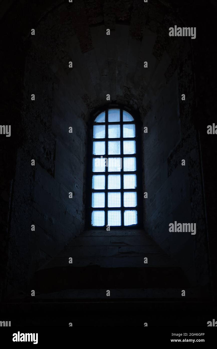 Backlit window in Castel del Monte (Italy Stock Photo - Alamy
