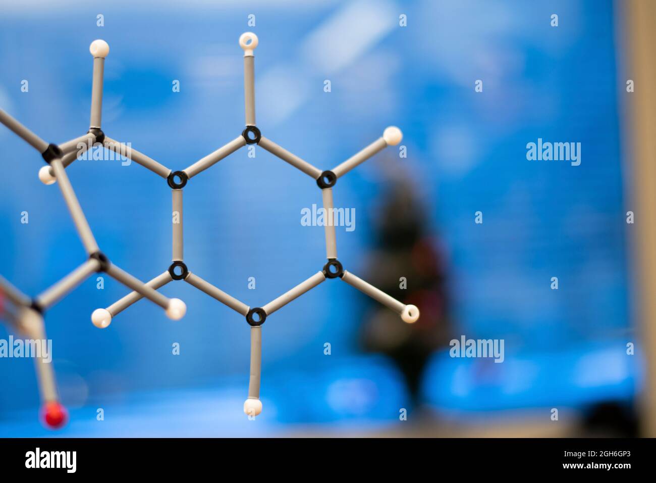 An assembly of comples organic molecule structure background for ...