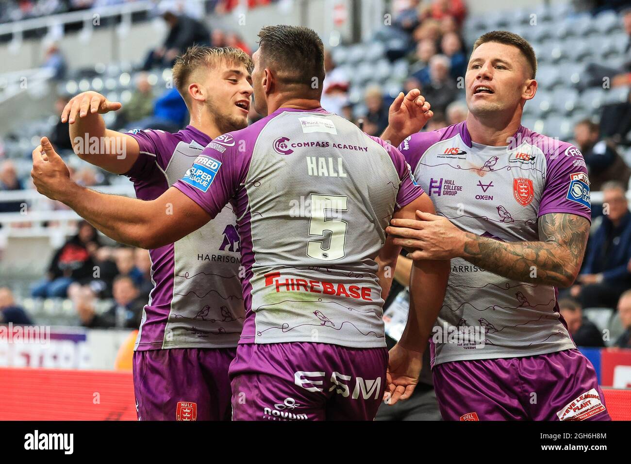 Ryan Hall (5) of Hull KR celebrates his try Stock Photo - Alamy