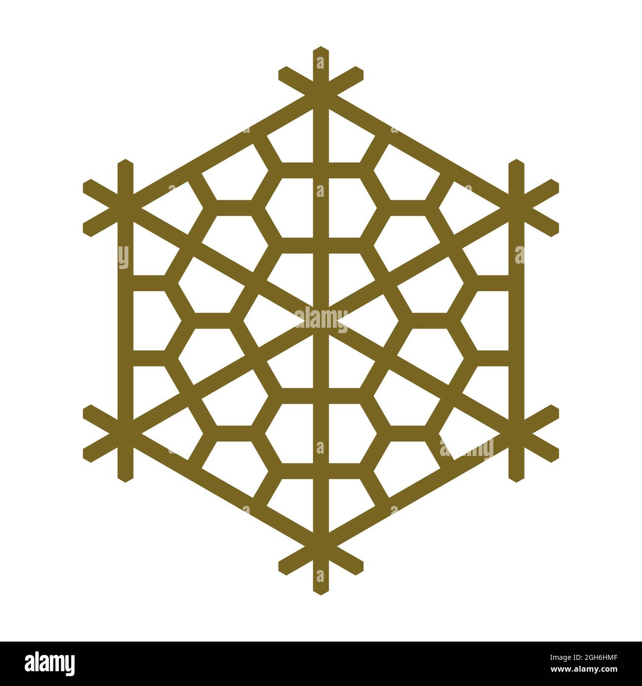 Design element in the form of a snowflake. Traditional Japanese craft ...