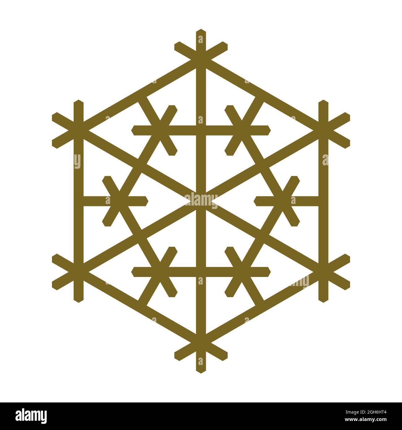 Design element in the form of a snowflake. Traditional Japanese craft ...
