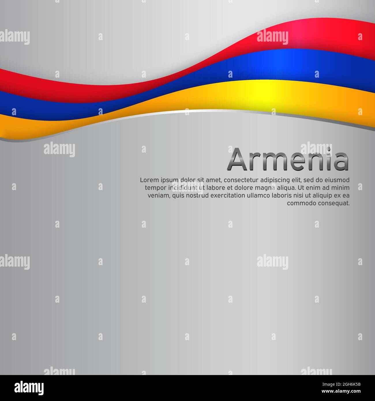 Abstract waving armenia flag. Paper cut. Creative metal background for ...