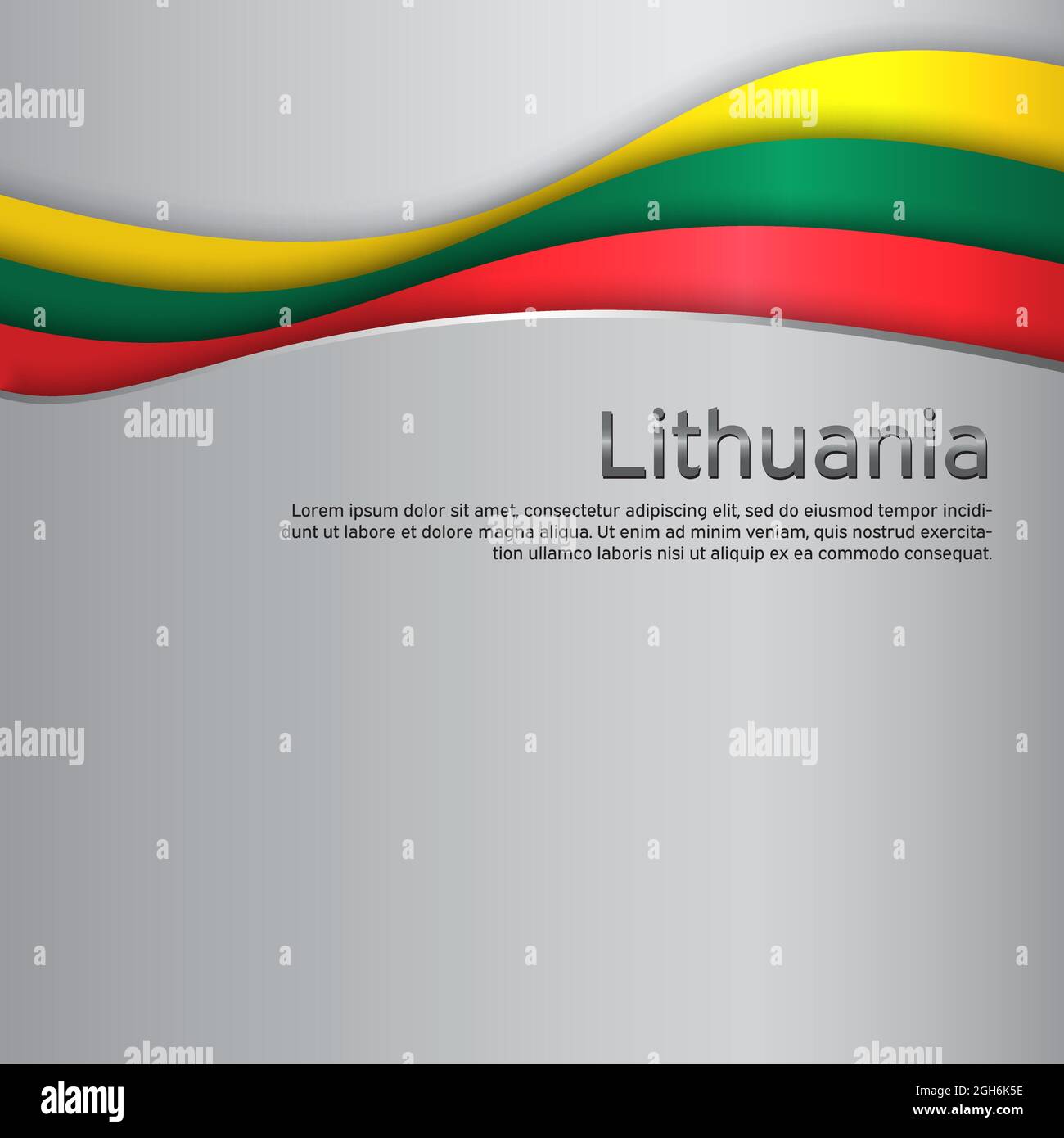 Abstract waving lithuania flag. Paper cut. Creative metal background ...